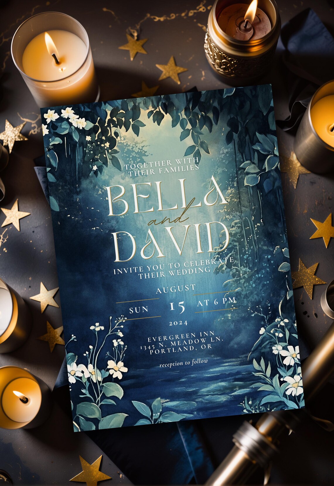 Secret Garden Wedding Invitation, Custom Canva Template, Fantasy ...