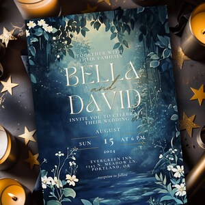 Secret Garden Wedding Invitation, Custom Canva Template, Fantasy ...