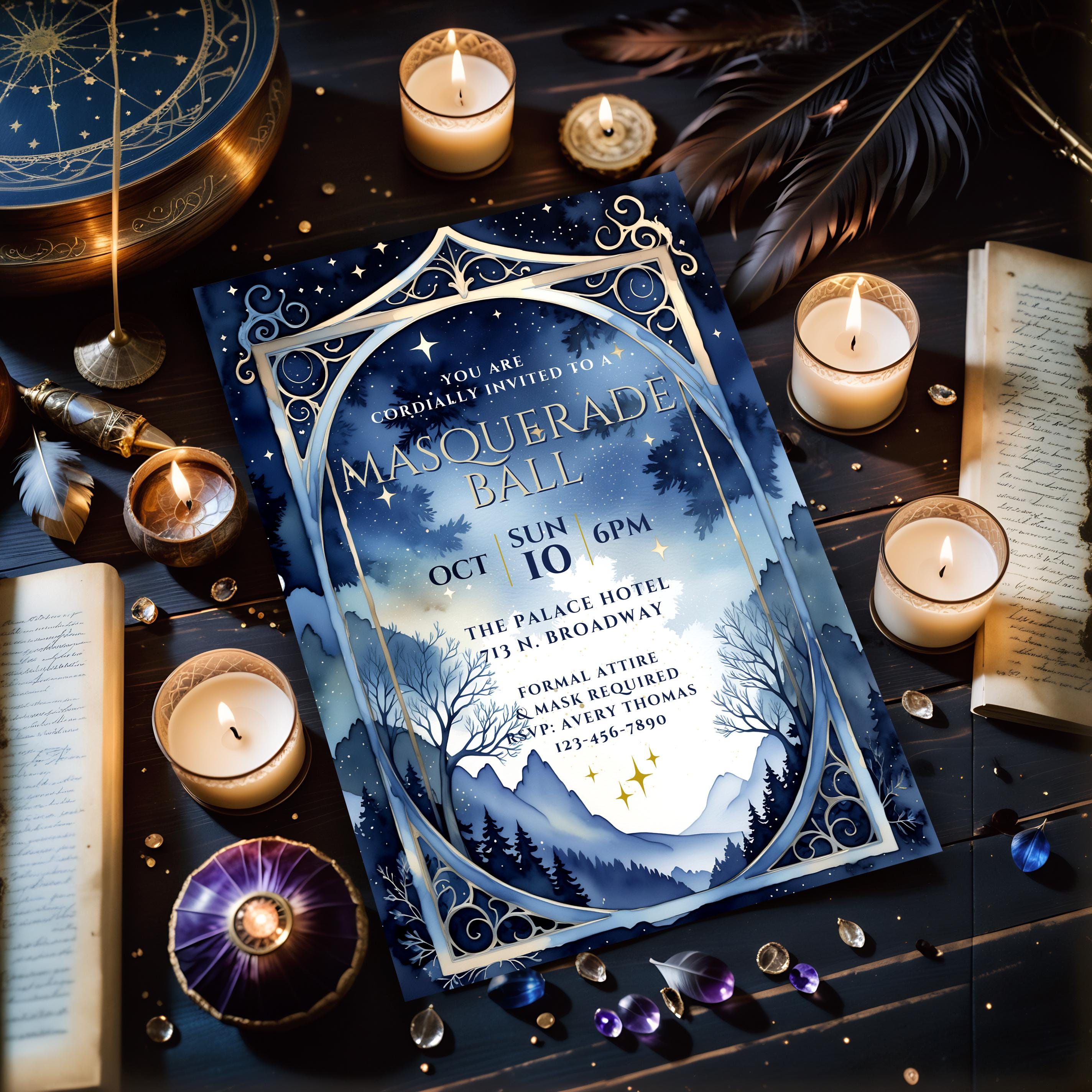 Masquerade Invitation Template, Custom Canva Invitation, Night Court ...