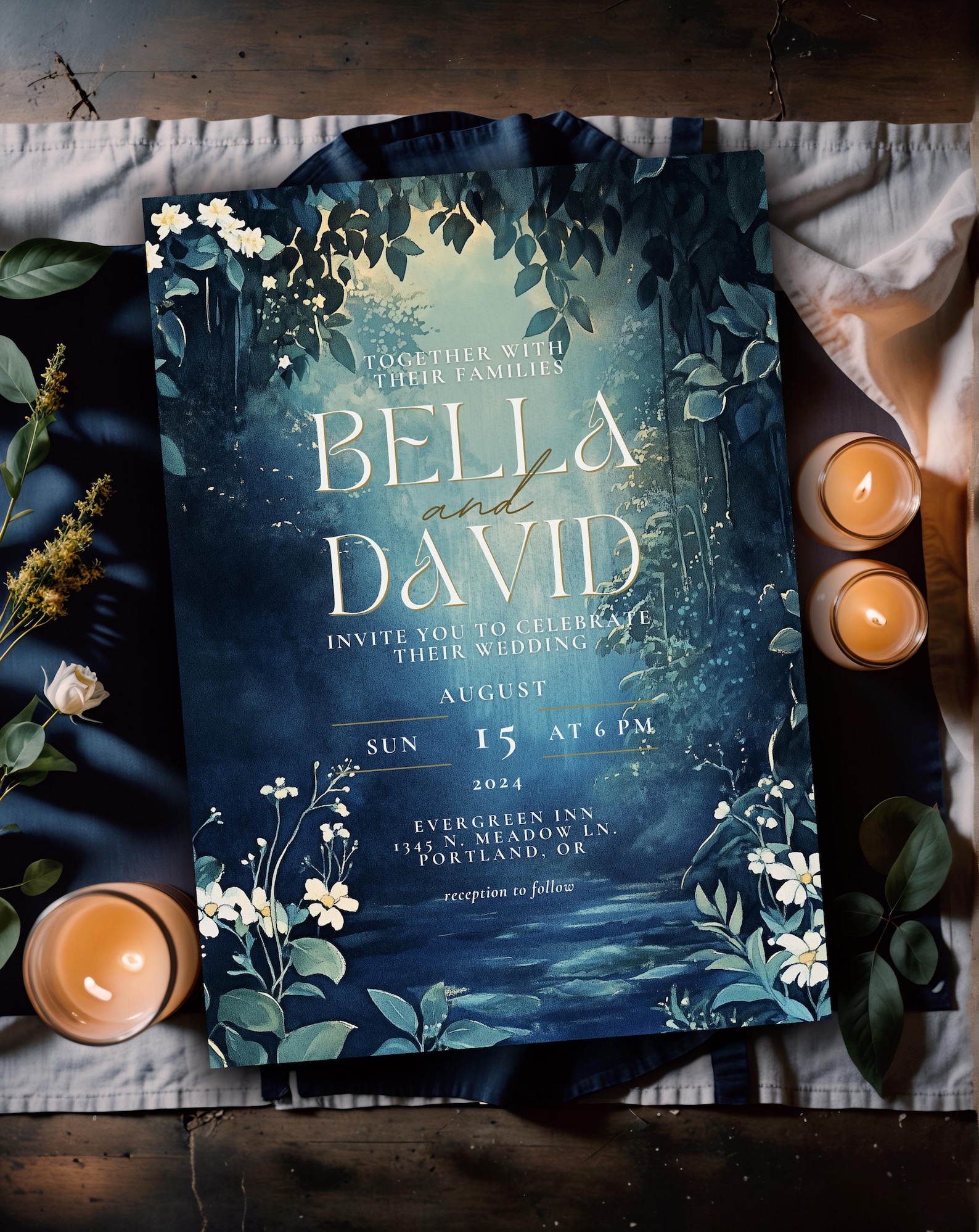 Secret Garden Wedding Invitation, Custom Canva Template, Fantasy ...