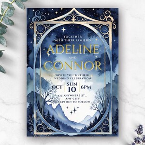 Night Court Wedding Invitation Suite | Custom Canva Digital Template ...