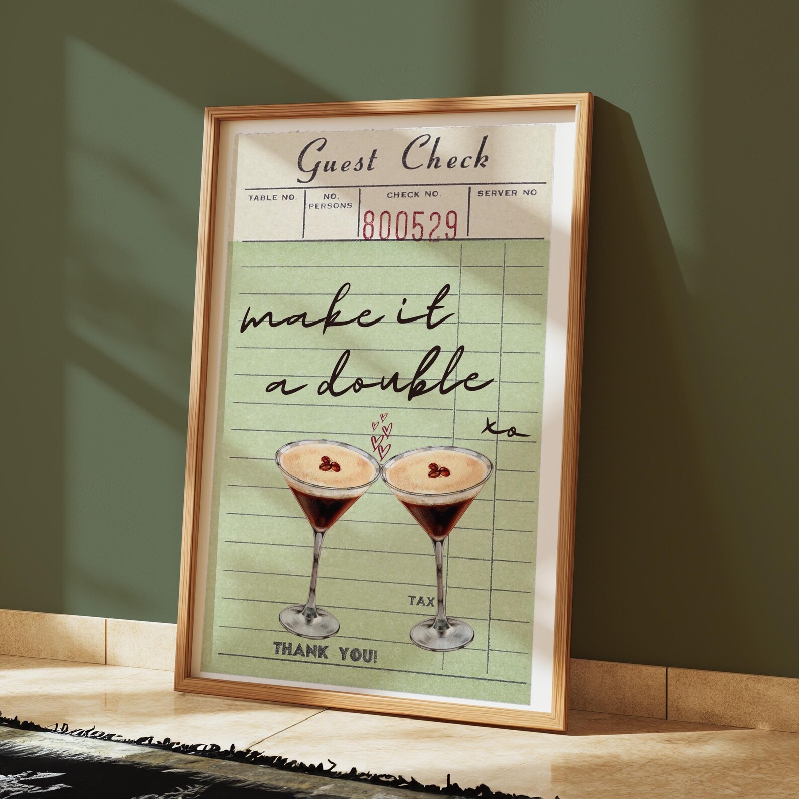 Guest Check Print, Espresso Martini, Ticket Print, Guest Check ...