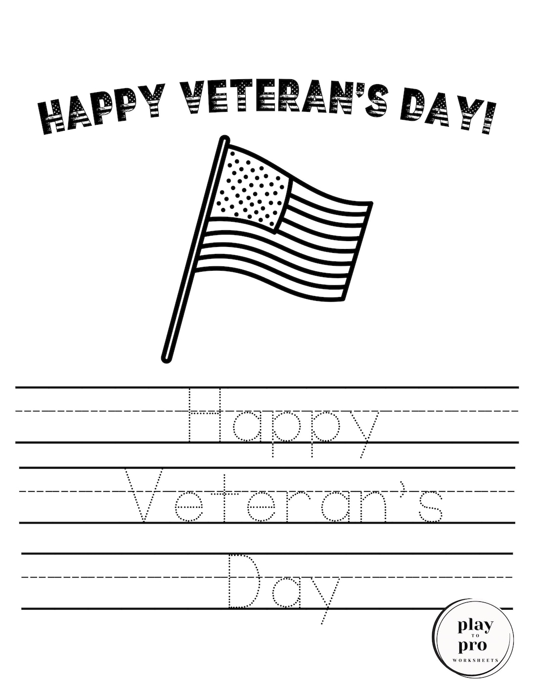 Personalized Veterans Day Worksheet, Practice Writing Worksheet ...