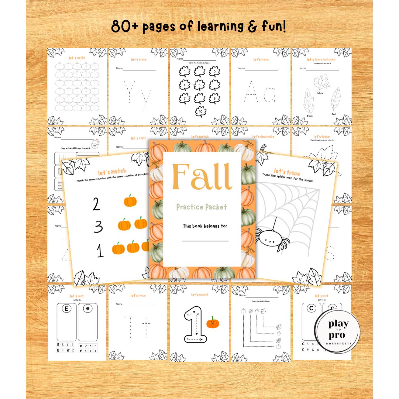 Fall Worksheets for Preschool, Alphabet Tracing Worksheet, Tracing Name ...