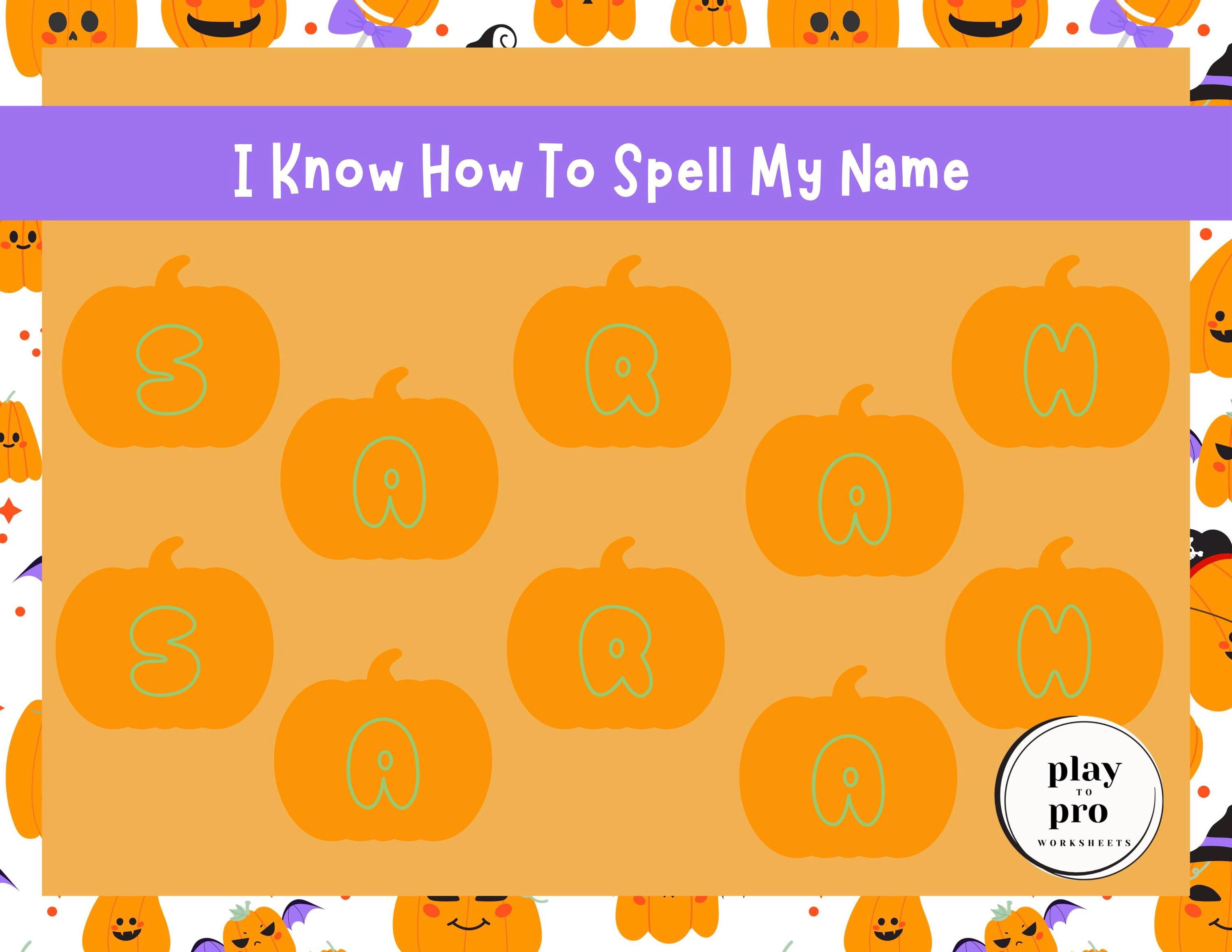 Preschool Halloween Worksheets, Personalized Name, Preschool Letter ...