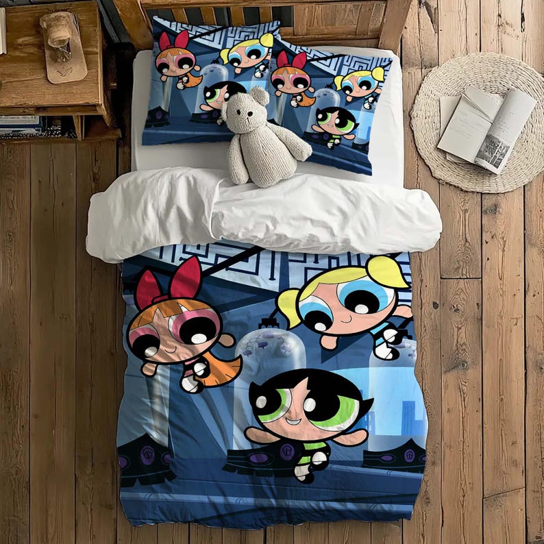 Custom Name Powerpuff Girls Duvet Cover Set, Customized Quilt Cover ...