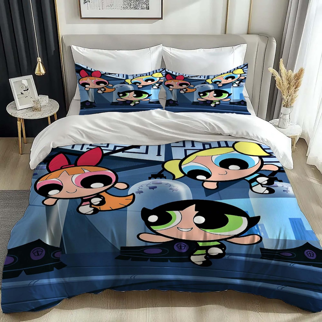Custom Name Powerpuff Girls Duvet Cover Set, Customized Quilt Cover ...