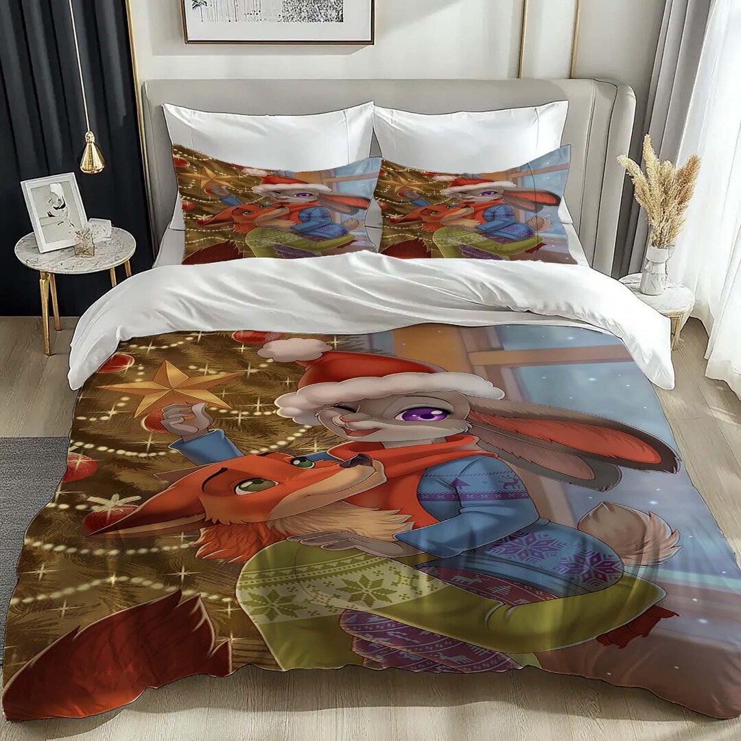 Custom Name Zootopia Quilt Cover, Custom Pillow Cases, Bed Three Piece ...