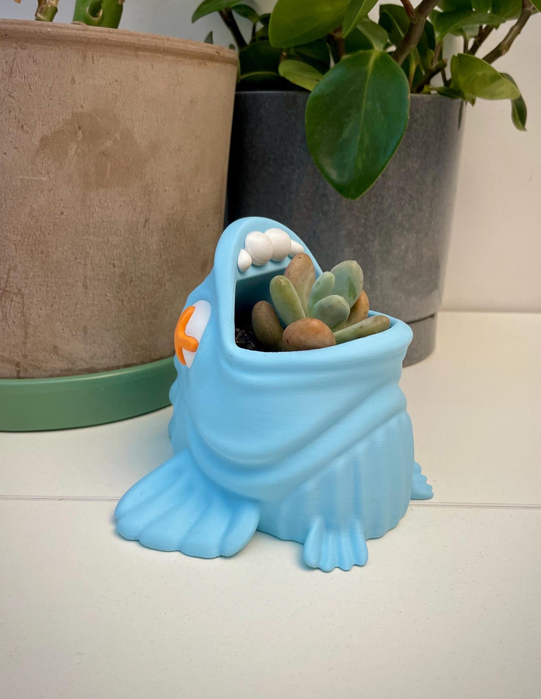 Bubbles - the Gulping Fish Planter, Unique Blue Ocean Themed Plant Pot ...