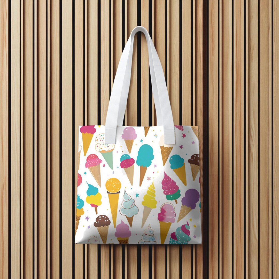 Ice Cream Tote Bag, Cute Carry-all for Summer Outings, Perfect for Ice ...