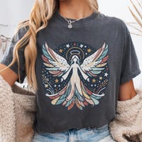 Angel Wings T-shirt, Angel on Earth, Angel Shirt, Women's T-shirts ...
