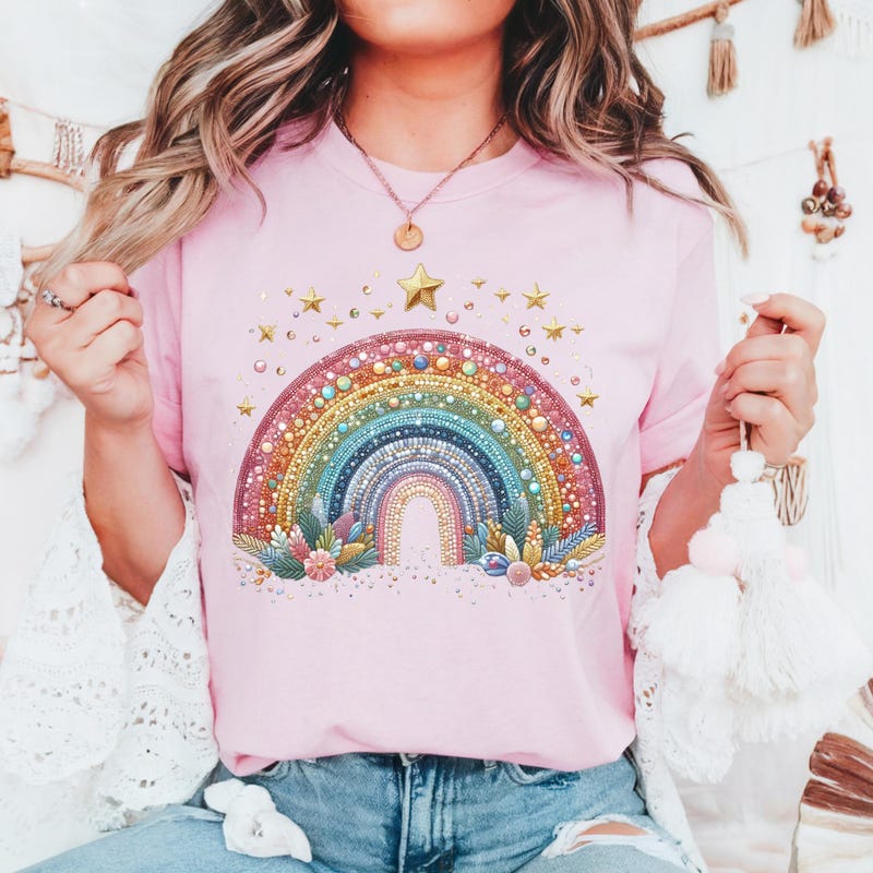 Rainbow Tee - Etsy