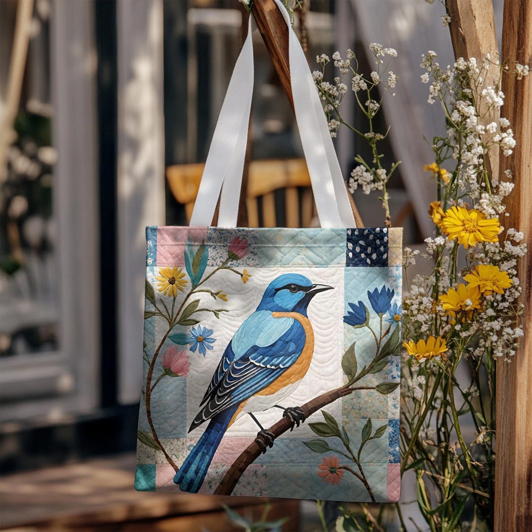 Bluebird Tote Bag, Blue Bird, Bird Lover, Bird Watcher, Nature Lover ...
