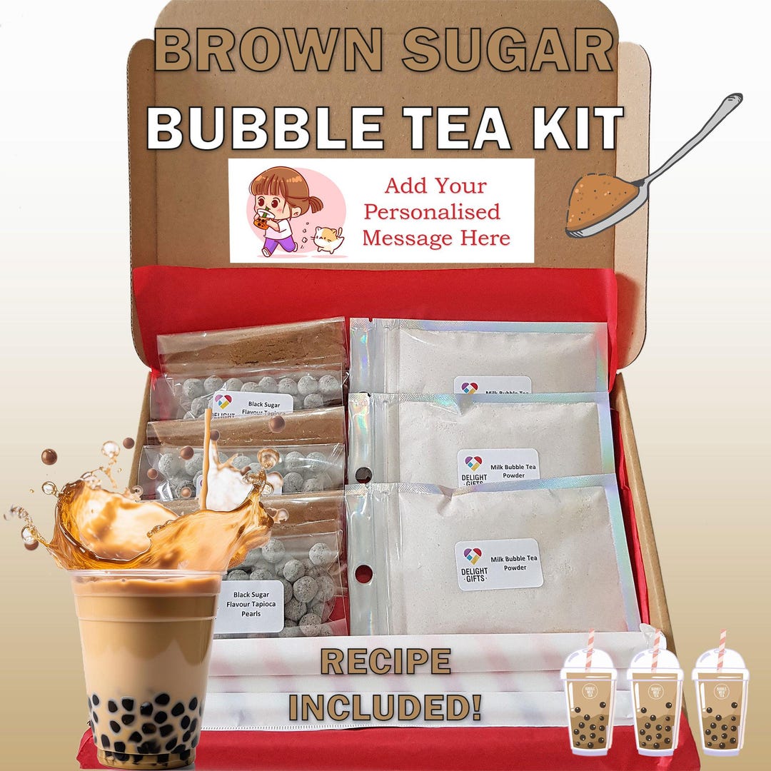 DIY Brown Sugar Bubble Tea Kit Letterbox Gift Make 3 Boba Tea Servings ...