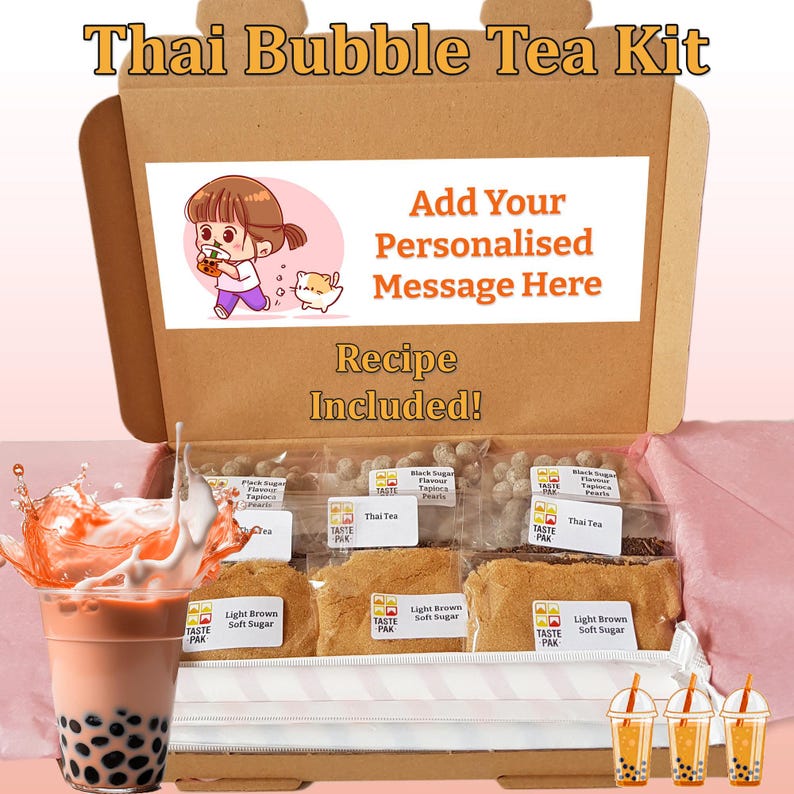 DIY Thai Bubble Tea Gift Set – Letterbox Gift | Makes 3 Boba Tea ...