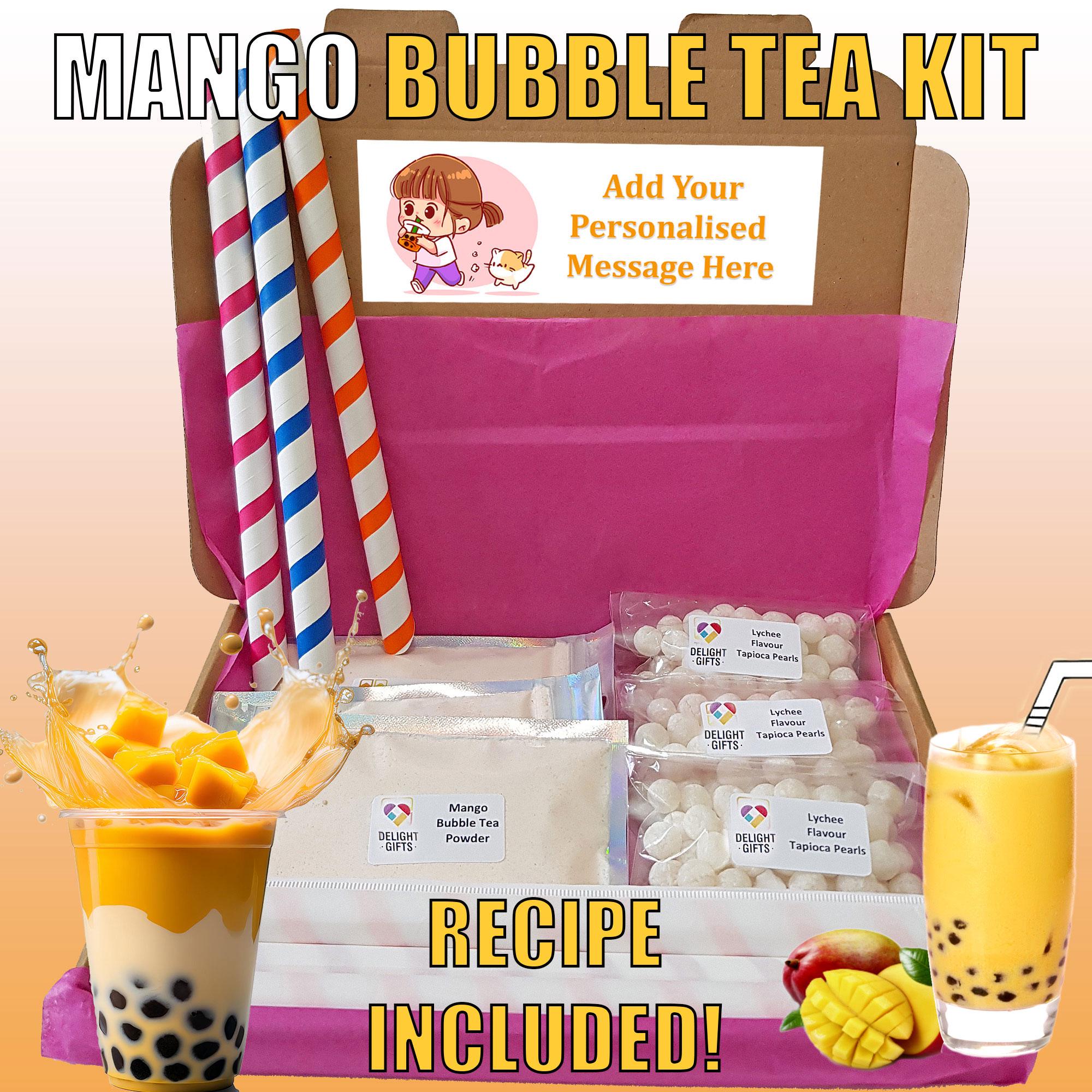 DIY Mango Bubble Tea Kit Letterbox Gift | Make 3 Boba Tea Servings at ...
