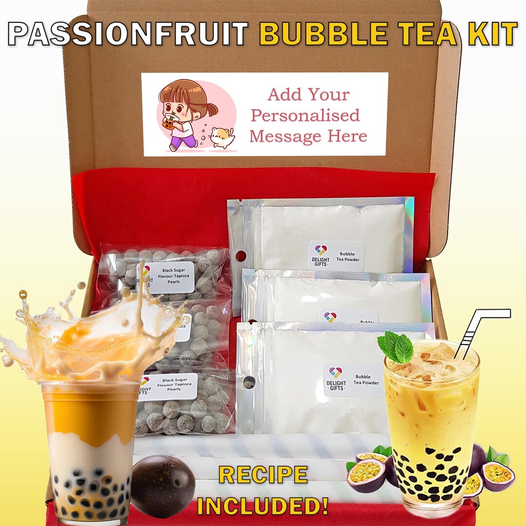 DIY Passionfruit Bubble Tea Kit – Letterbox Gift | Makes 3 Servings ...