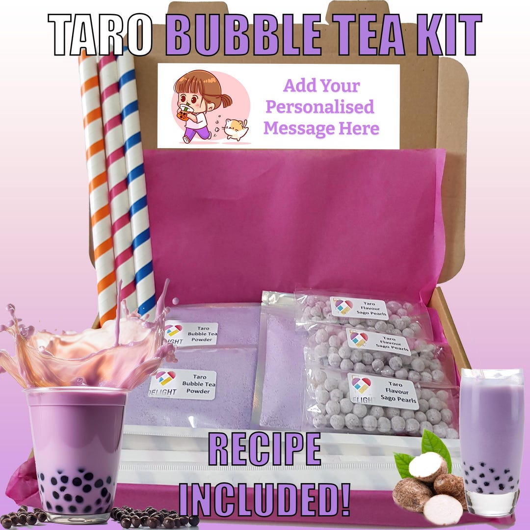 DIY Purple Taro Bubble Tea Kit | Letterbox Gift With Free Sticker - Etsy