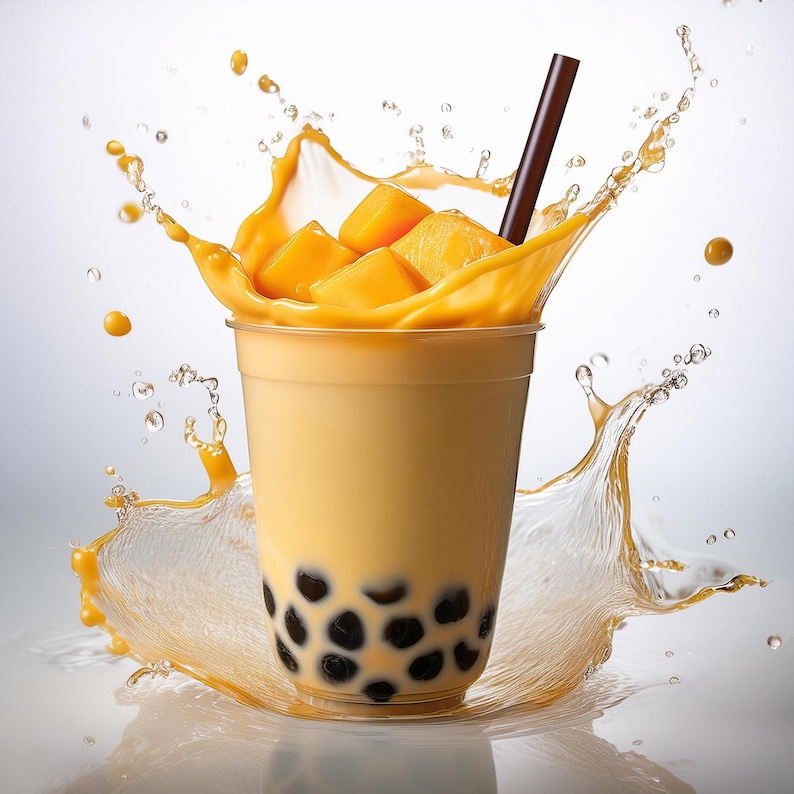 DIY Mango Bubble Tea Kit | Lychee Tapioca Pearls, Serves 3 - Etsy