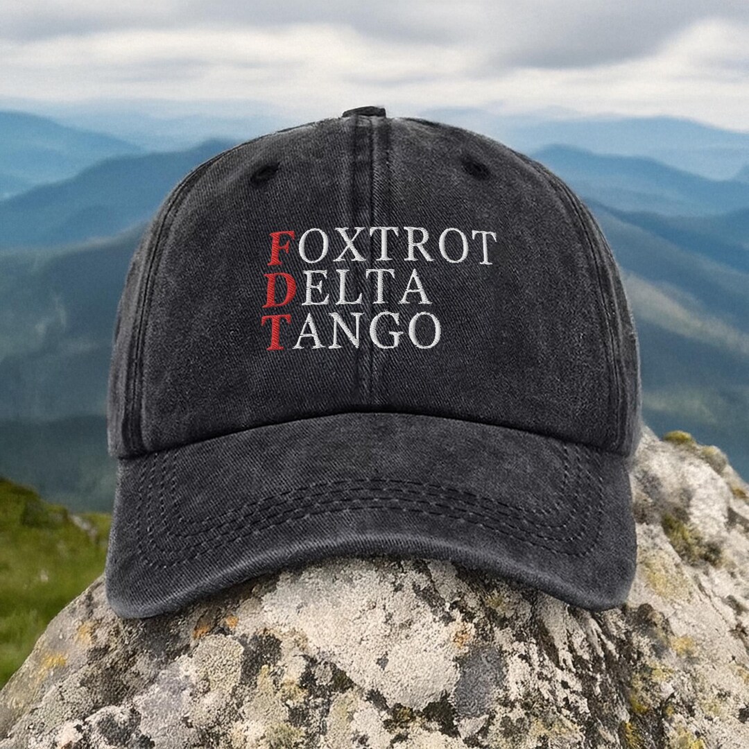 Foxtrot Delta Tango Embroidered Vintage Hat, FDT Military Alphabet Anti ...