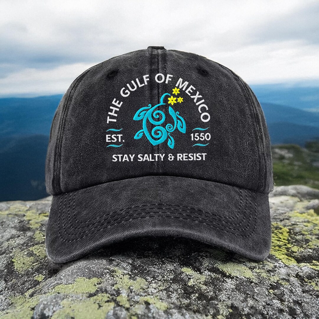 Gulf of Mexico Stay Salty Resistance Embroidered Vintage Hat, Subtle ...