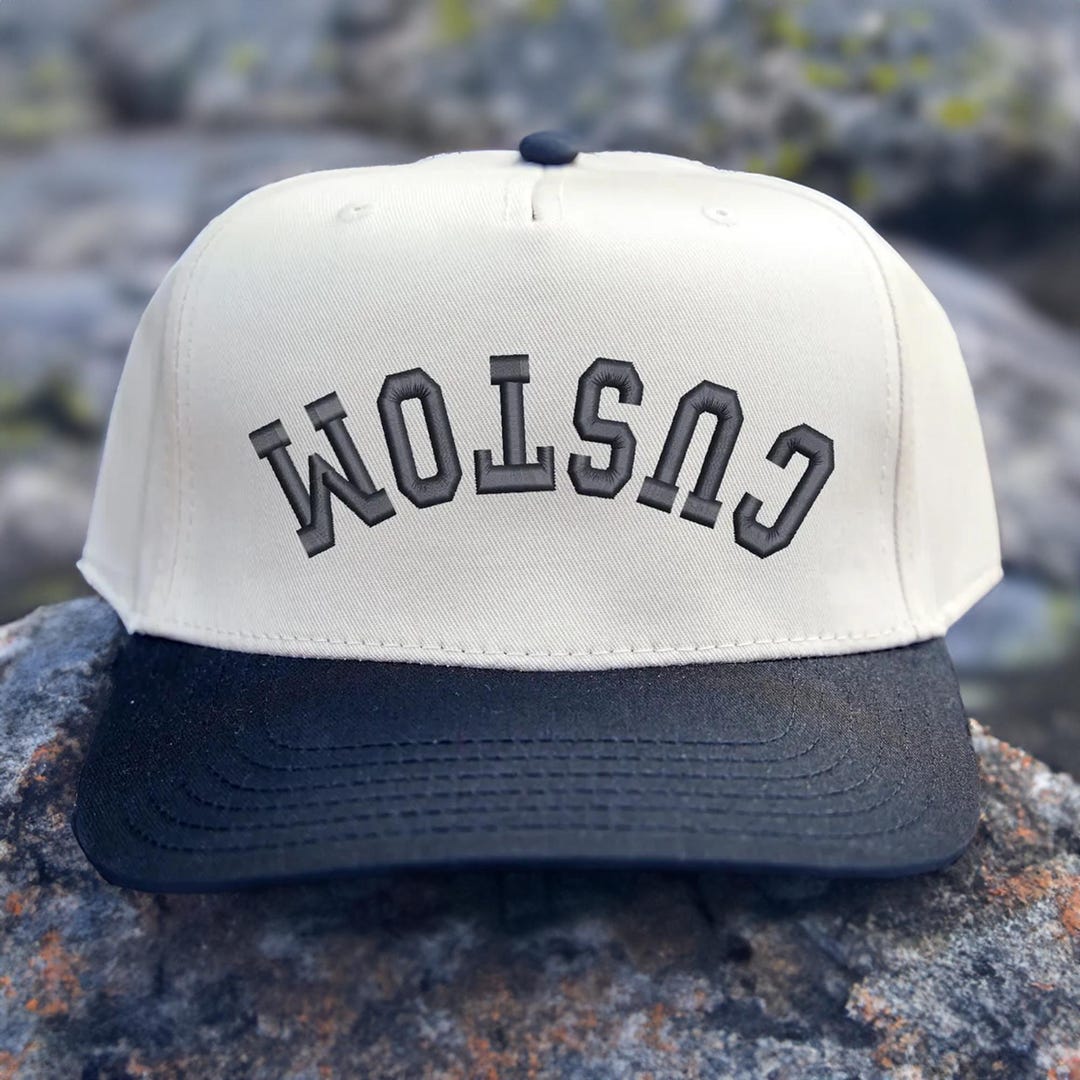 Baseball Mom Upside Down Embroidered Baseball Cap,custom Upside Down Text Hat, 5 Panel Two Tone ...