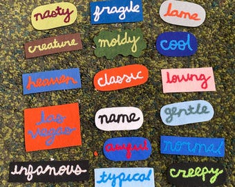 Custom Embroidered Iron-on Name Patch - Rectangle - White Background - Etsy
