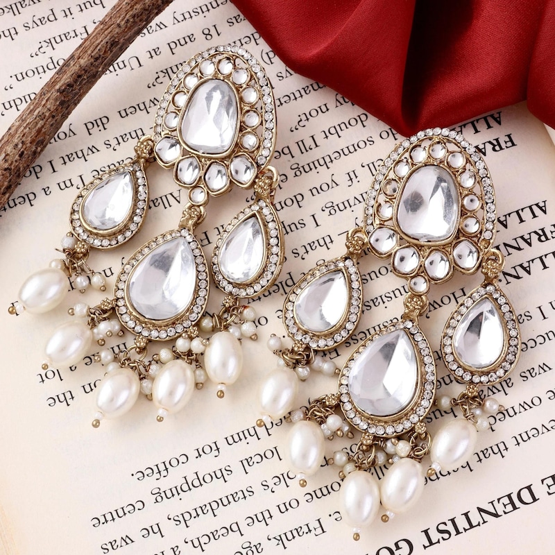 Kundan Chandbali Jewelry - Etsy