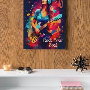 Printable Rock Your Soul Poster, Music Lover Print Studio Decor ...