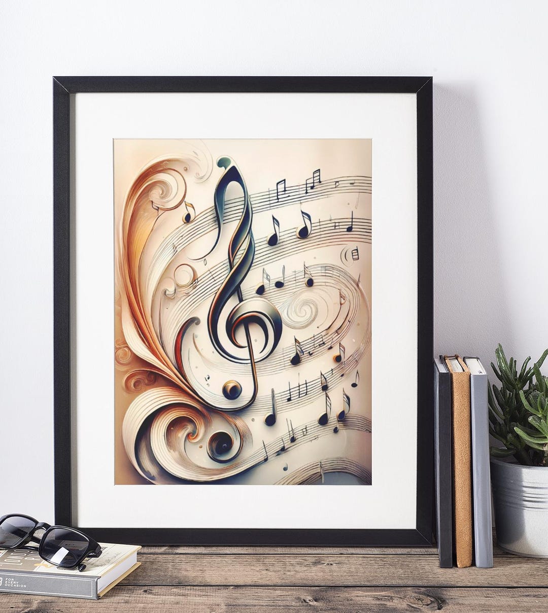 Printable Designs Music Note Swirl Light Design | Music Lover Art Print ...
