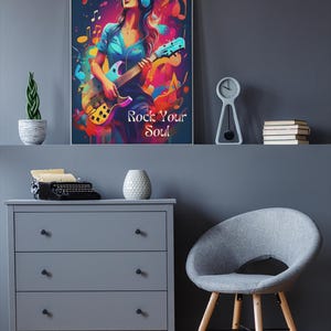 Printable Rock Your Soul Poster, Music Lover Print Studio Decor ...