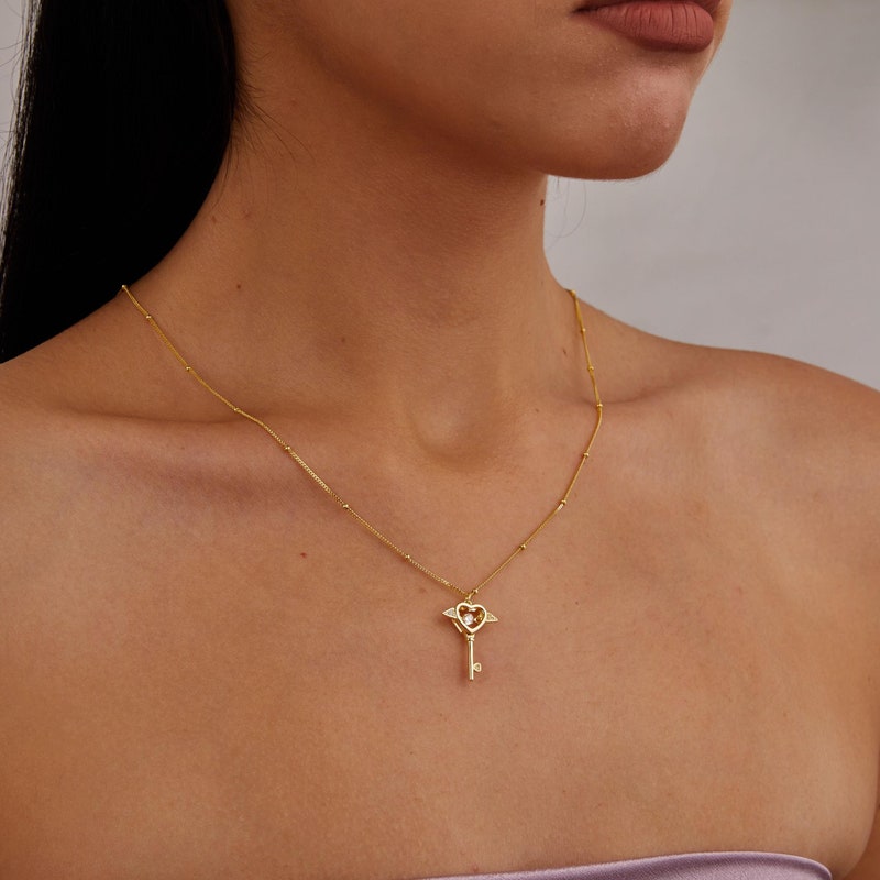 Heart Key Necklace - Etsy