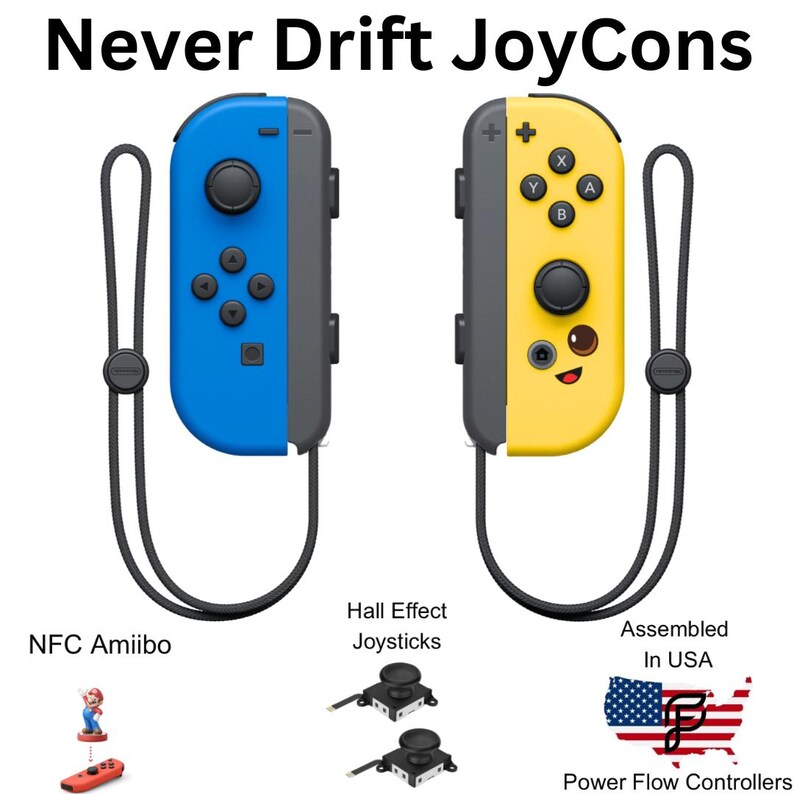 Hall Effect Never Drift Nintendo Switch Joy Con Controllers With Wrist ...