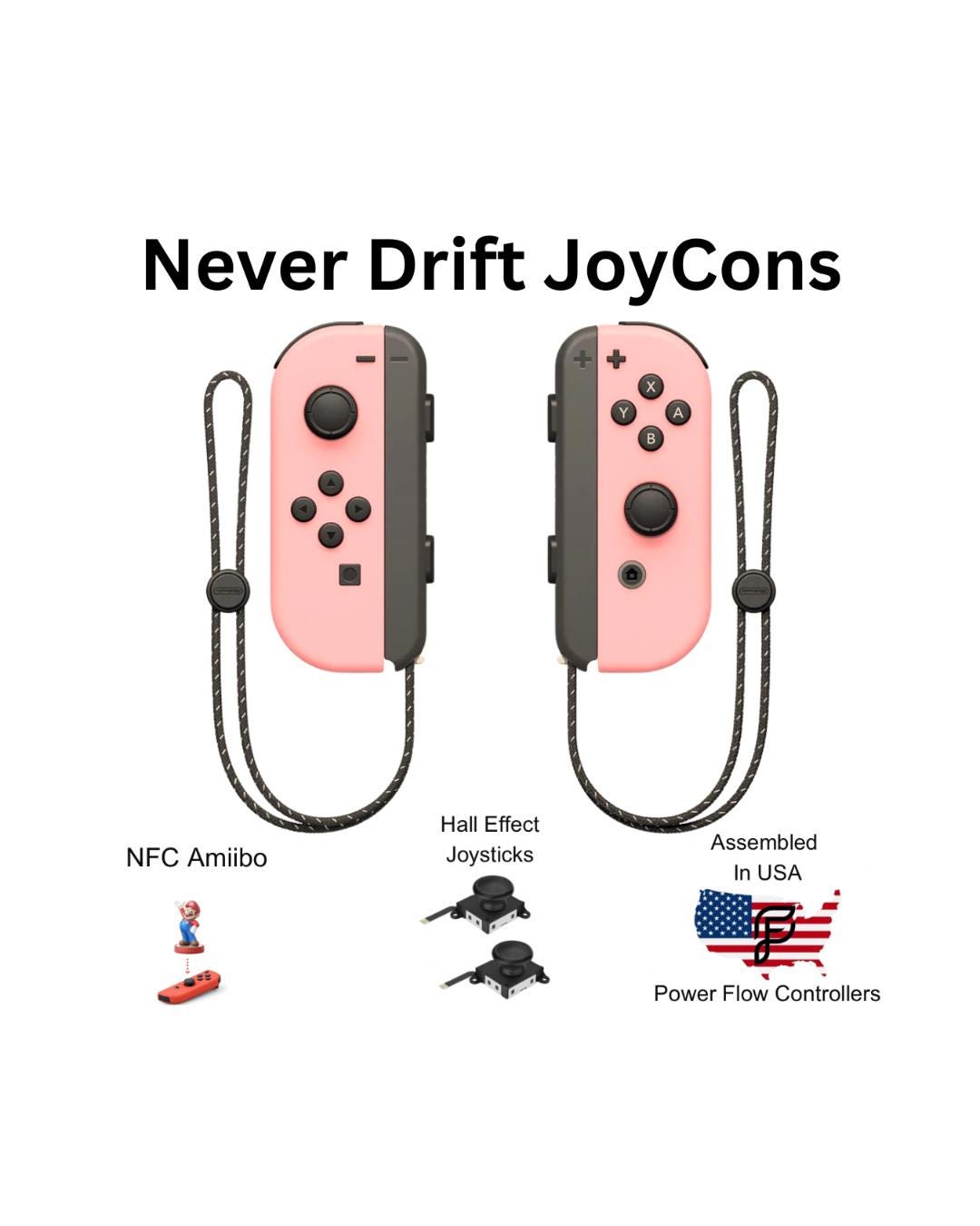 Hall Effect Never Drift Nintendo Switch Joy Con Controllers With Wrist ...
