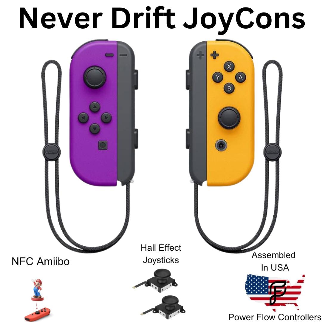 Hall Effect Never Drift Nintendo Switch Joy Con Controllers With Wrist ...
