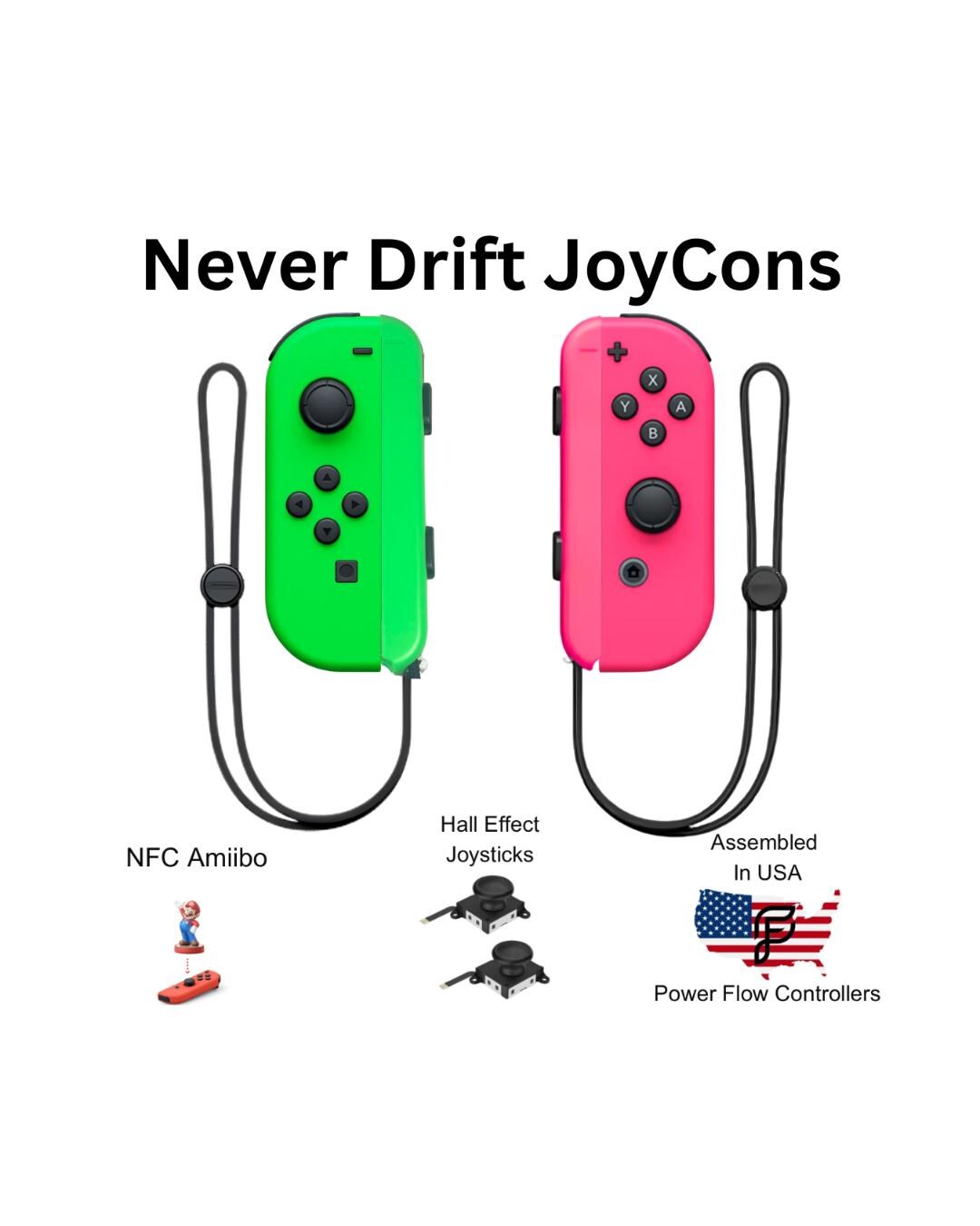 Hall Effect Nintendo Switch Joy-cons: Neon Green & Pink, Never Drift - Etsy