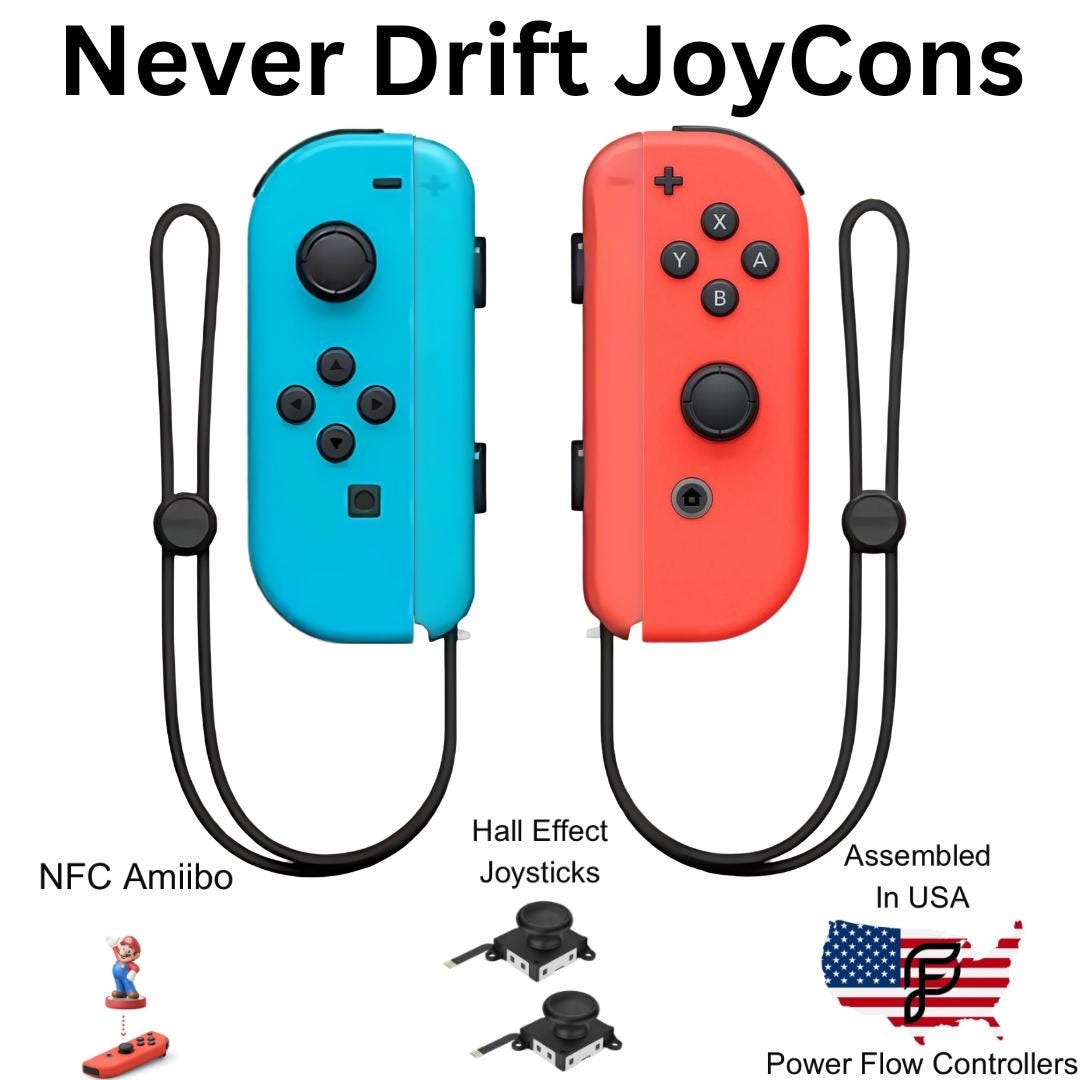 Hall Effect Nintendo Switch Joy-cons - Neon Blue & Red - Etsy