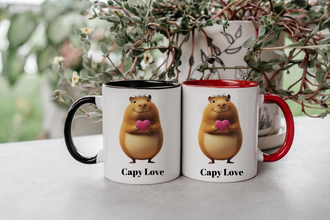 Capybara Love Coffee Mug Cute Capy Cup Capybara Art Mug Gift for Animal ...