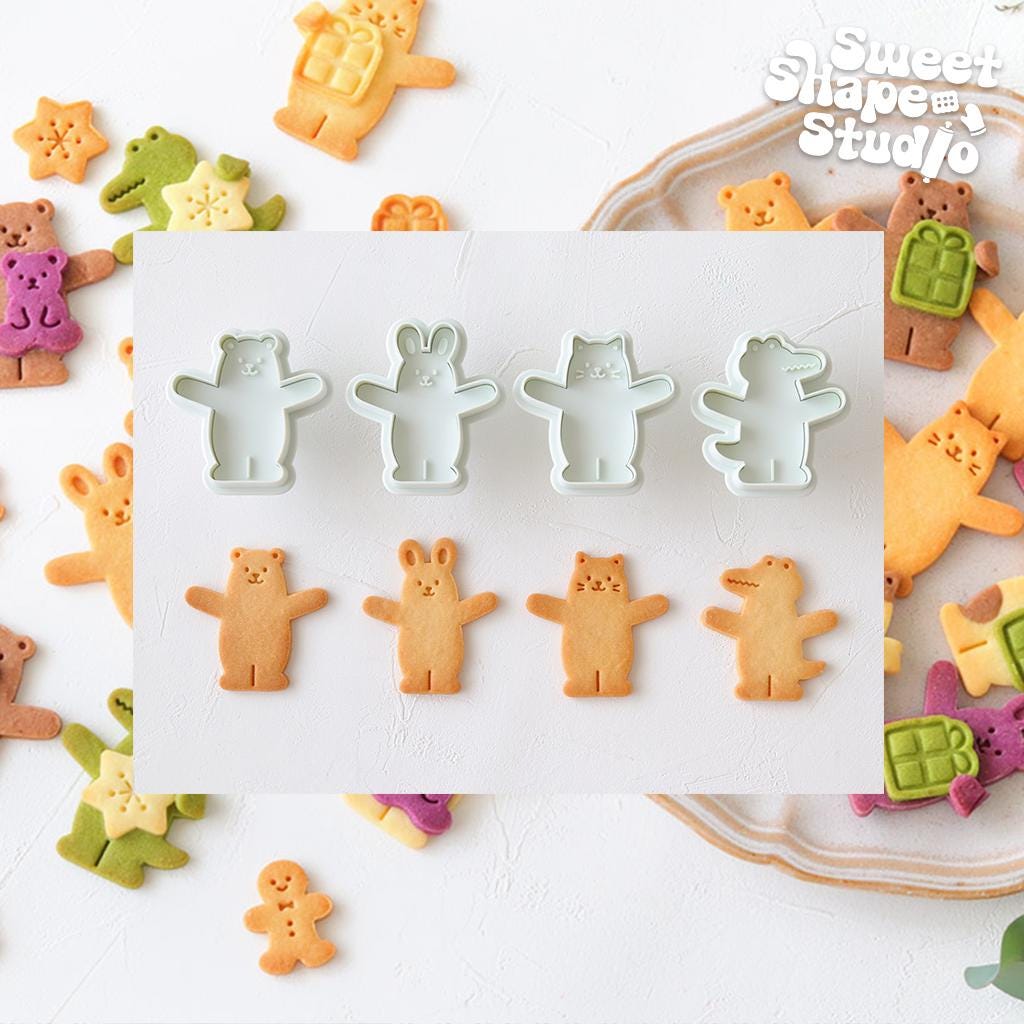 Cute Animal Hug Cookie Mold/cutter Set of 4 - Etsy