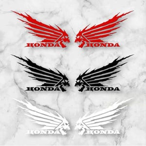 Honda Wing Motorcycle Vinyl Decals 2x Skull Style Dragon Style 15cm by ...