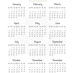 Printable Calendar 2024 2025: Plant & Floral Design, Monthly Planner ...