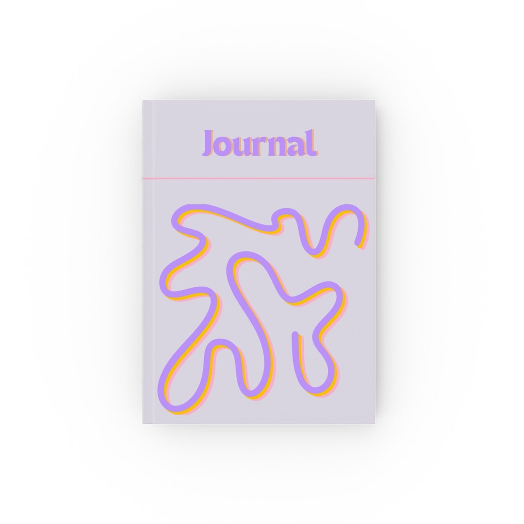 Modern Line Art Hard Backed Journal Blank, Graph, or Lined Pages ...