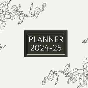 Printable Calendar landscape 2024 2025: Plant & Floral Design, Monthly ...