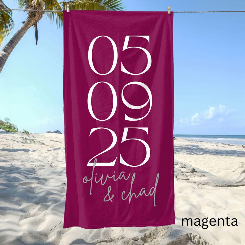 Custom Mr and Mrs Beach Towel, Gift for Couple, Newlywed Gift, Bride ...