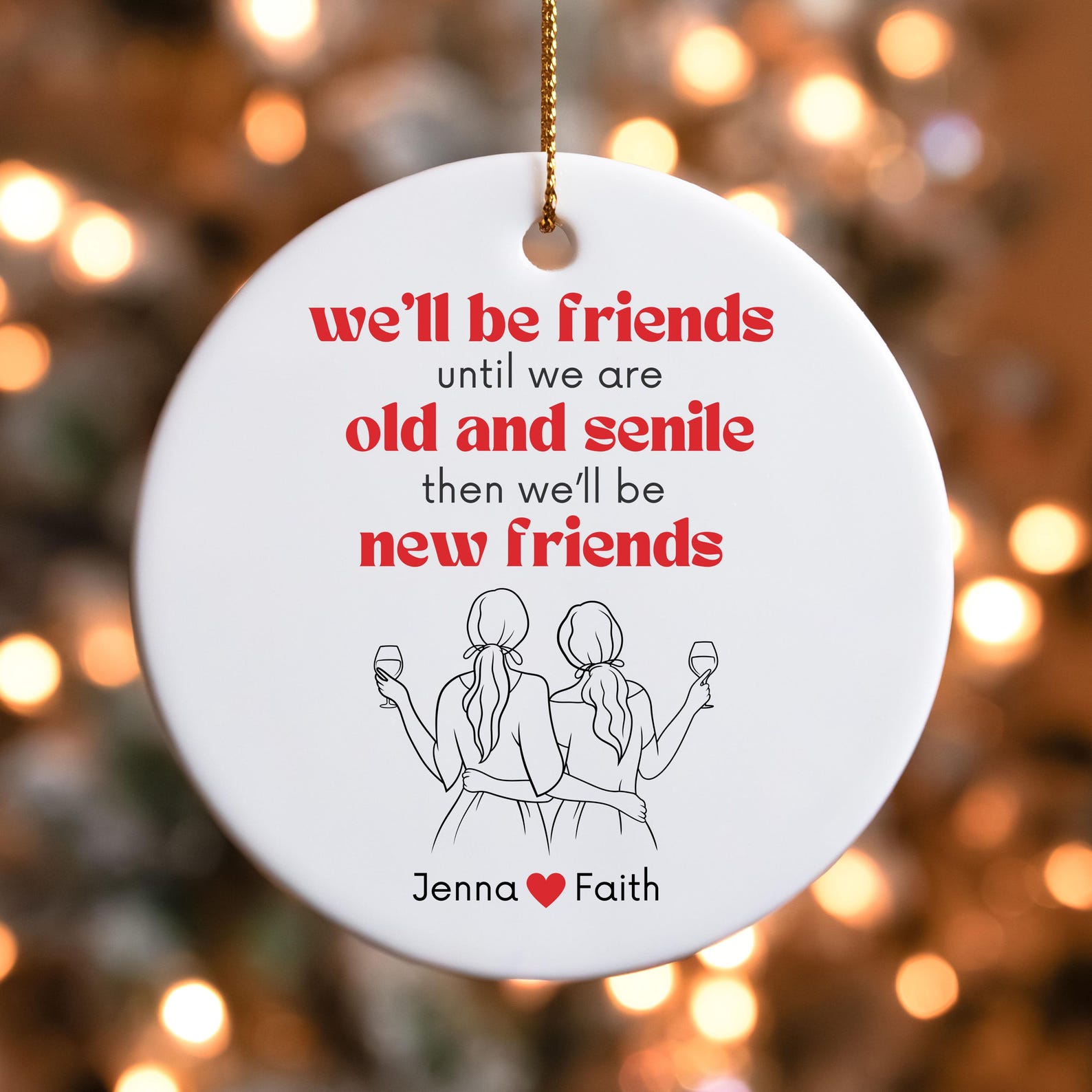 Personalized Best Friend Ceramic Ornament, Funny Best Friend Gift ...