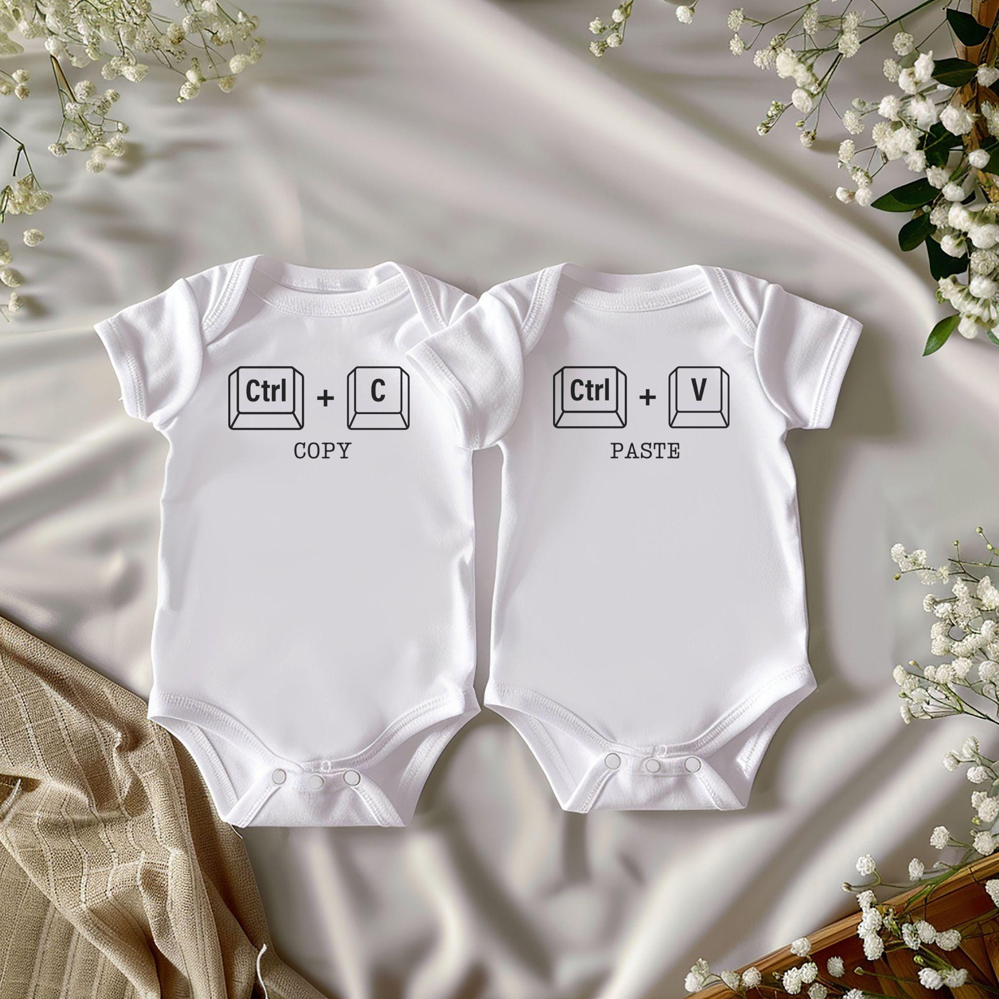 Copy and Paste Twins Bodysuit, Baby Outfit, Twins Infant Clothing, Twin ...