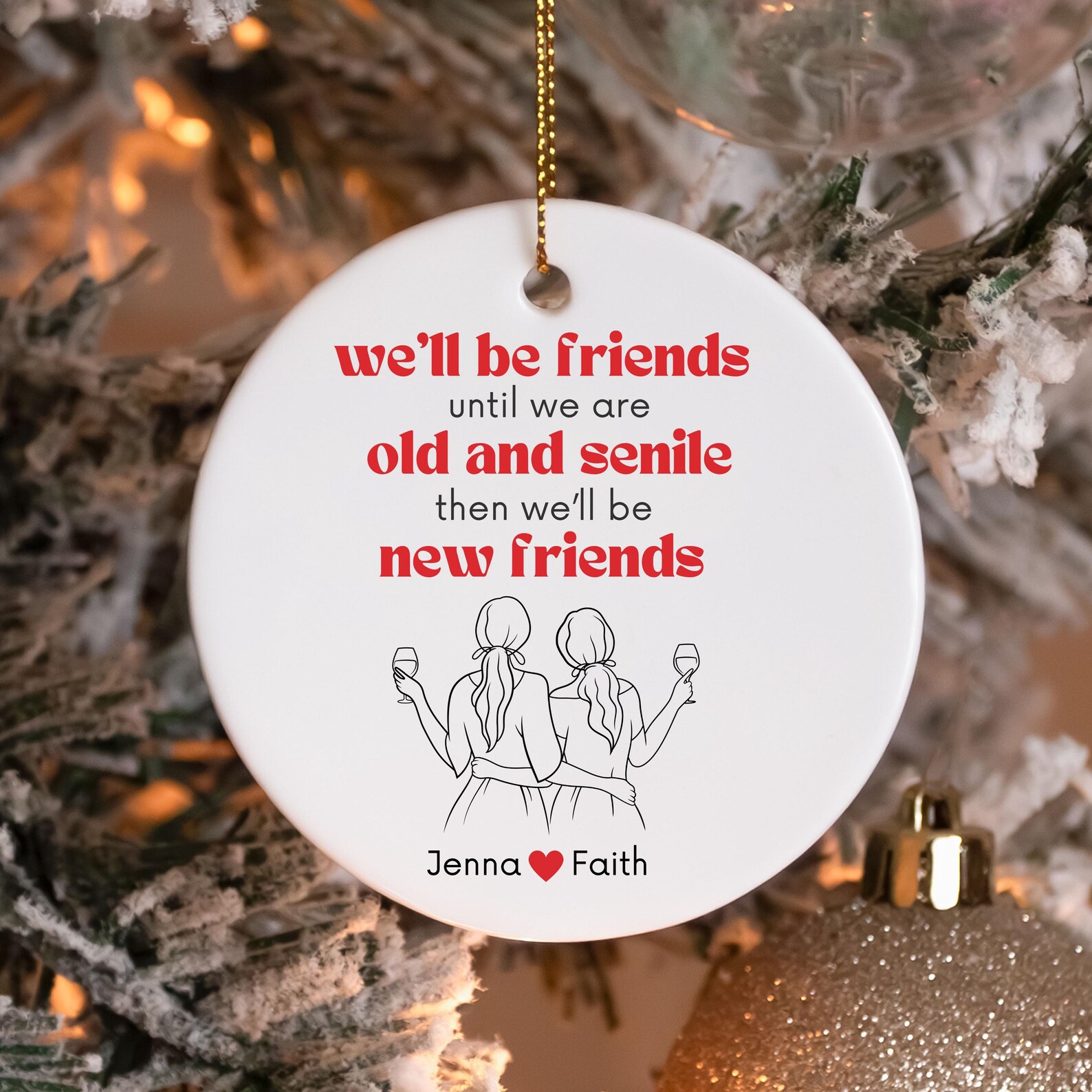 Personalized Best Friend Ceramic Ornament, Funny Best Friend Gift ...