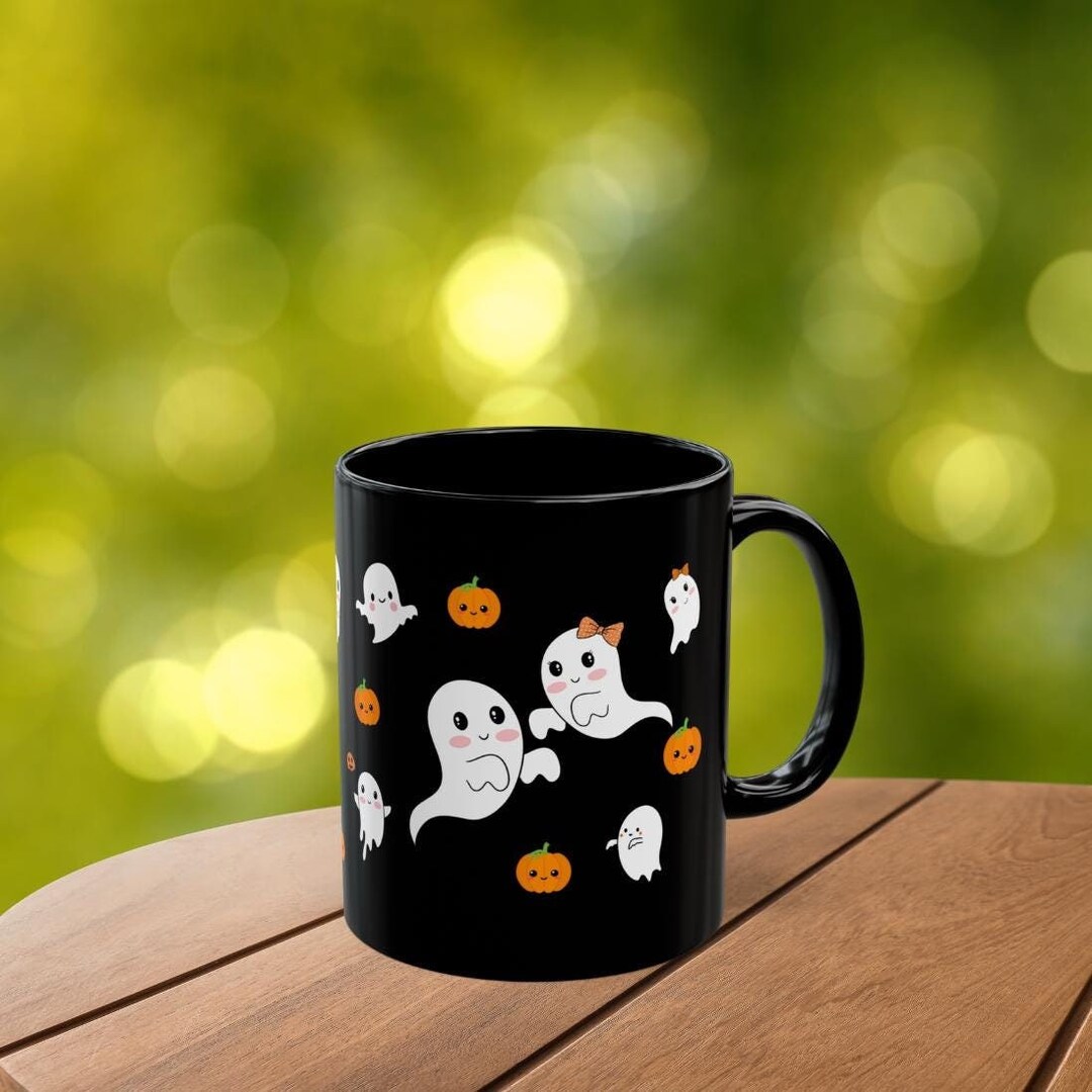 Halloween Ghost Design, Cute Spooky Mug, Little Ghost Pumpkin Mug ...