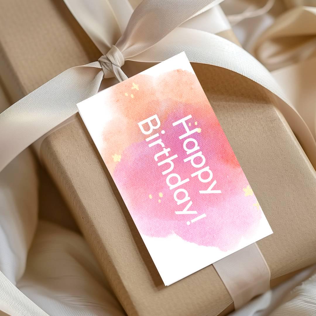 Watercolor Happy Birthday Gift Tags (instant Download) - Etsy