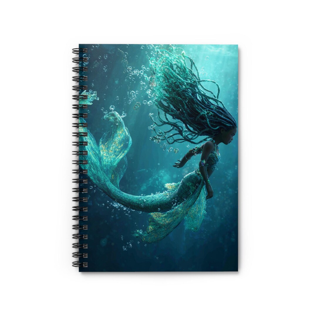 One of a Kind Mermaid Art Cover, Spiral Notebook, Mermaid Journal ...